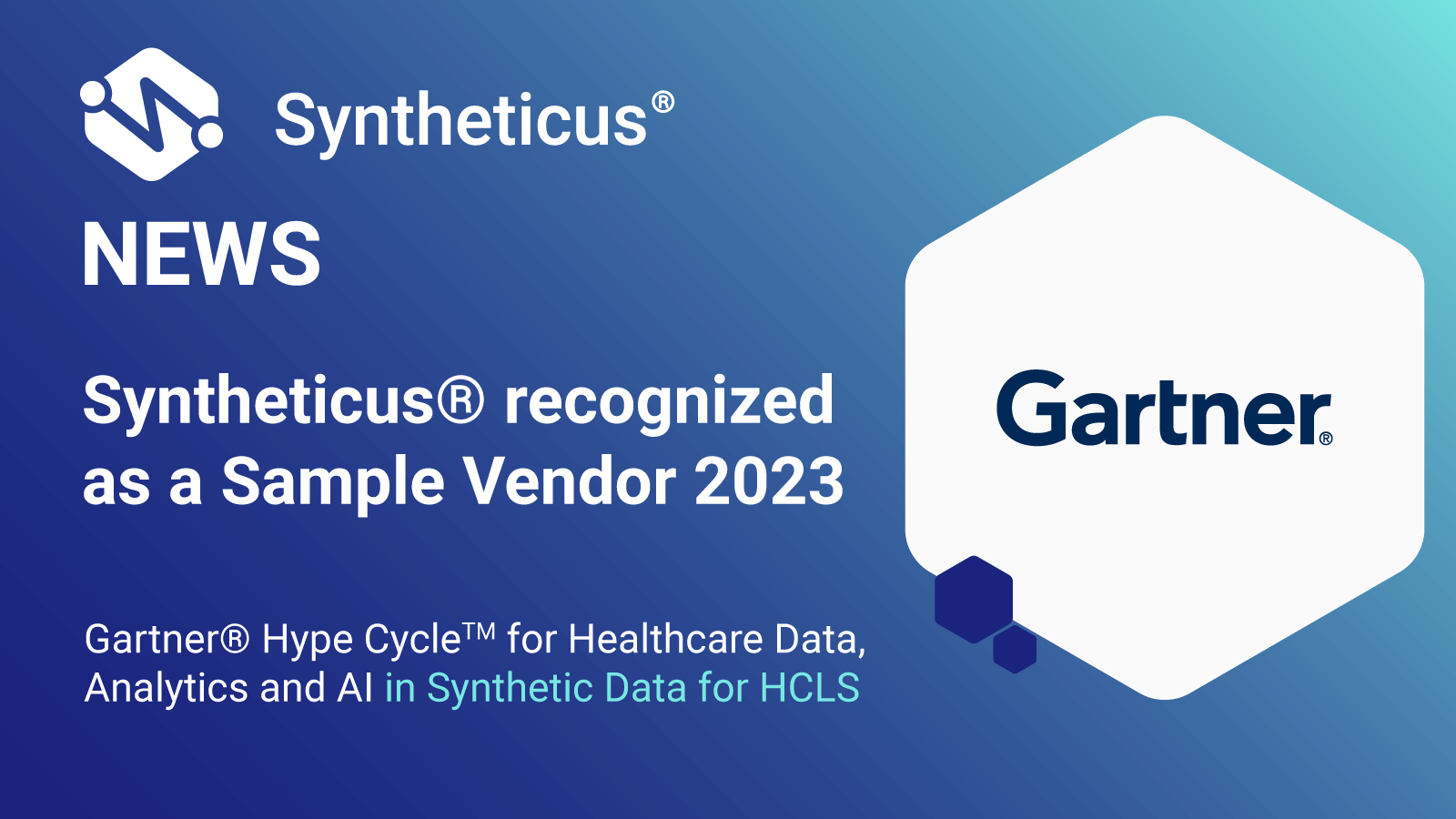 Gartner recognizes Syntheticus as a Sample Vendor in 2023